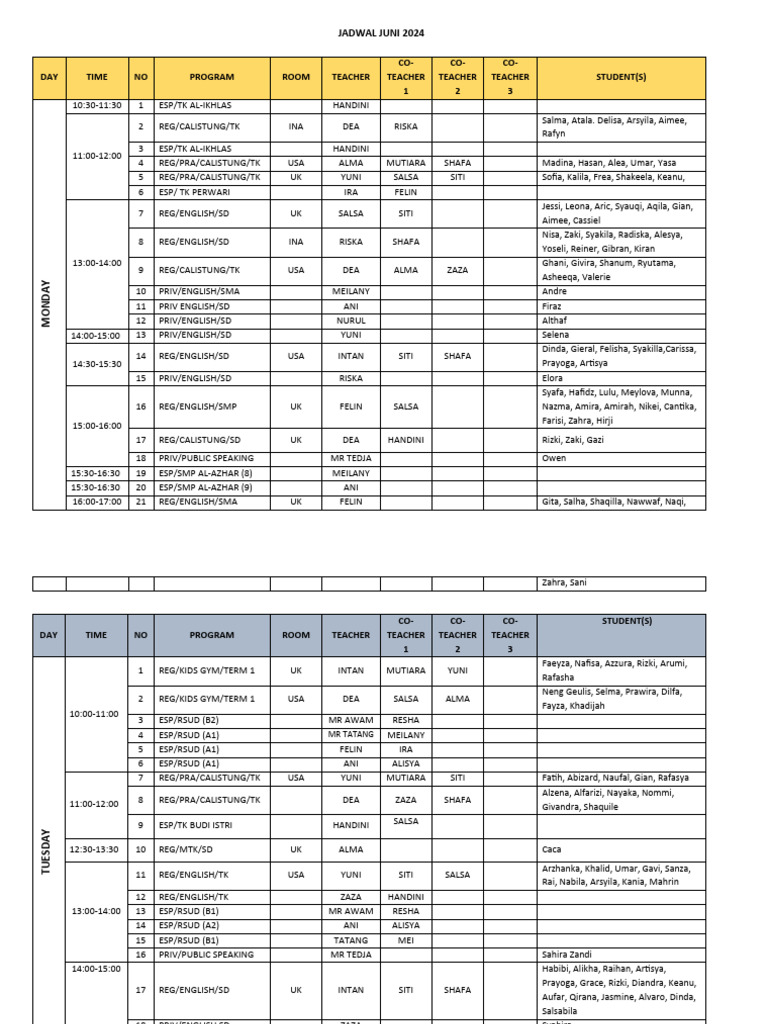 Jadwal Juni Baru | PDF