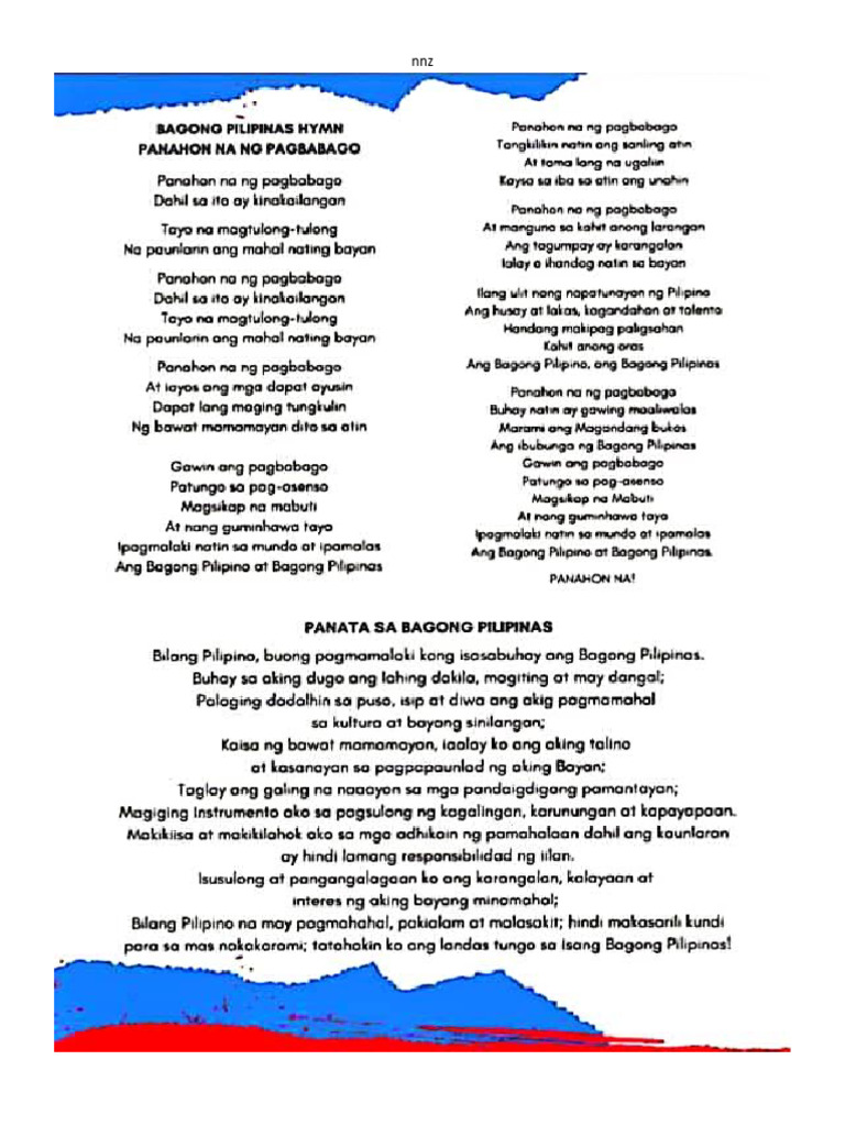 Bagong Pilipinas Hymn & Pledge | PDF