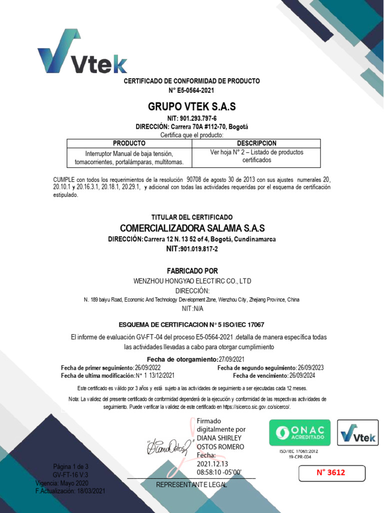 2-INT-TOM-PORT-MULTITOMAS-Certi-E5-0564-2021-SALAMA | PDF