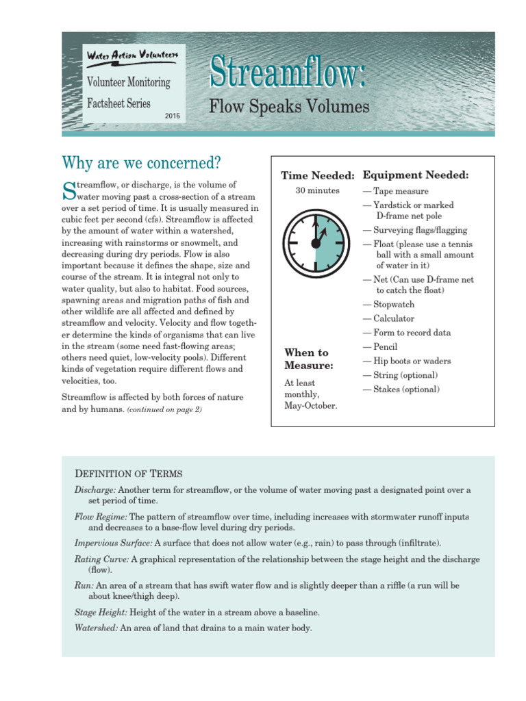 StreamFlowMethods_2015 | PDF | Discharge (Hydrology) | Surface Runoff