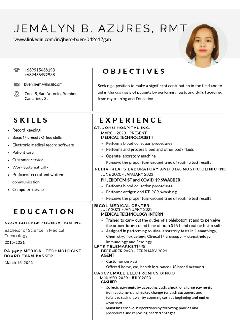 Grey Clean CV Resume Photo | PDF | Medical Specialties | Social Programs