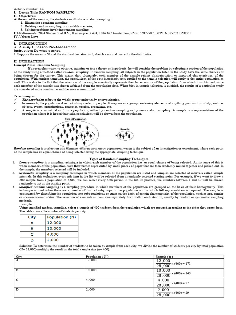 Statistics L4 Pdf Sampling Statistics Methodology