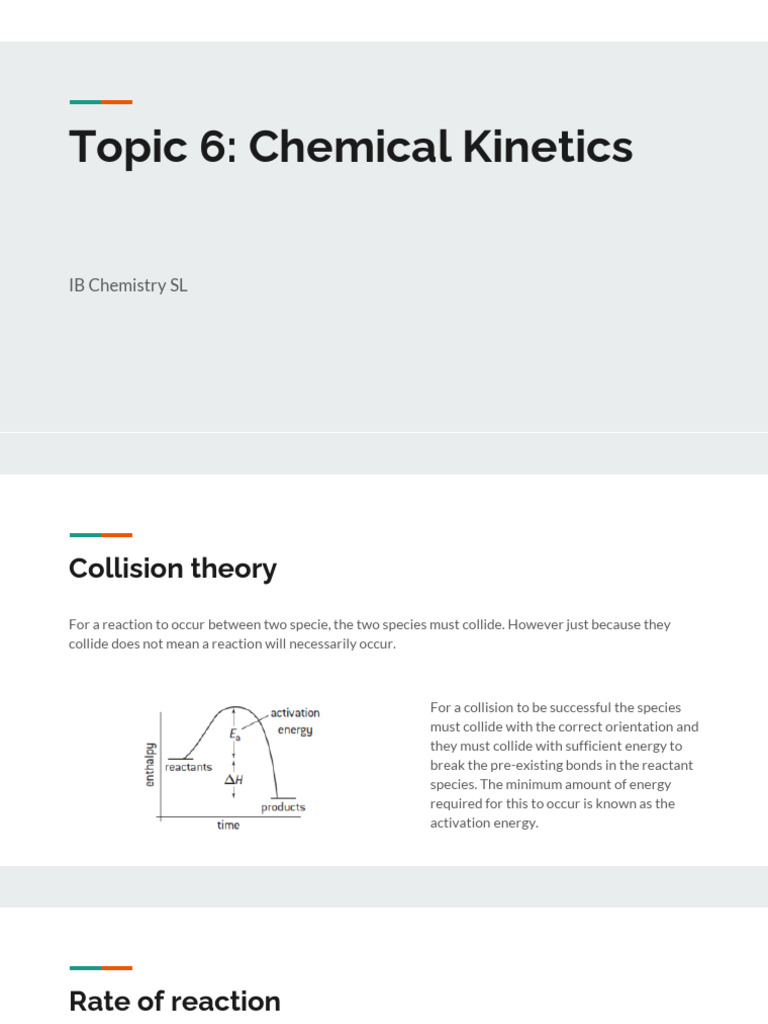 Topic 6_ Chemical Kinetics | PDF | Reaction Rate | Chemical Reactions