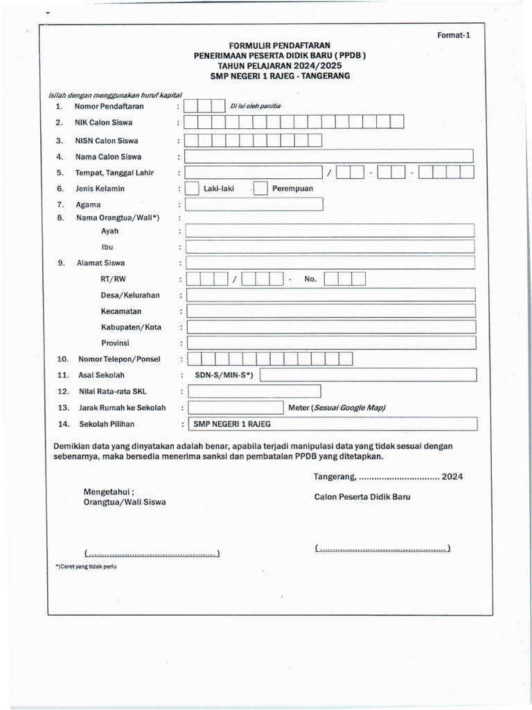 Formulir PPDB | PDF