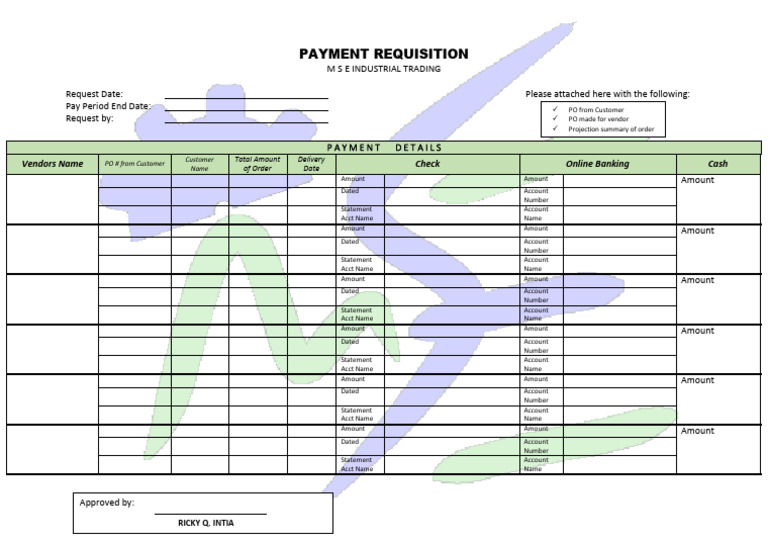 Payment Requisition and Order Summary | PDF | Financial Services | Banking