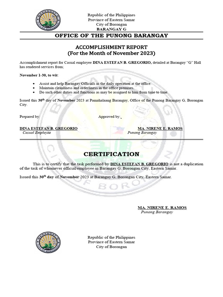 BNS Certification Accomplishment Reports | PDF | Immunology | Medicine