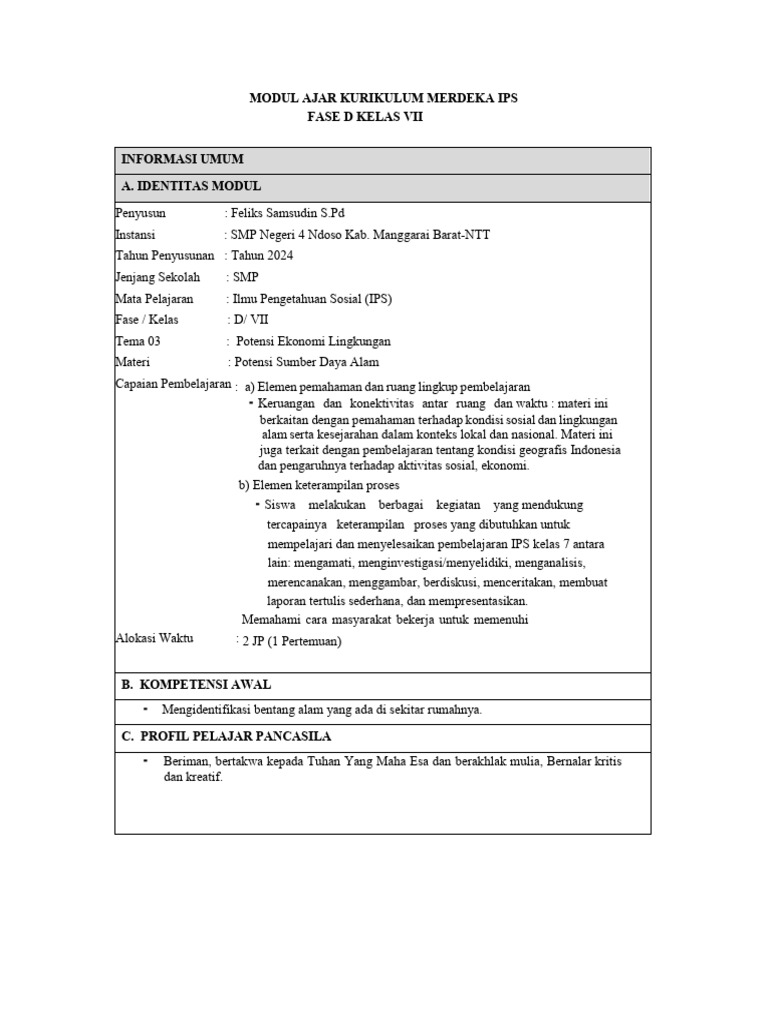 MODUL AJAR - Komplit | PDF | Karier & Perkembangan