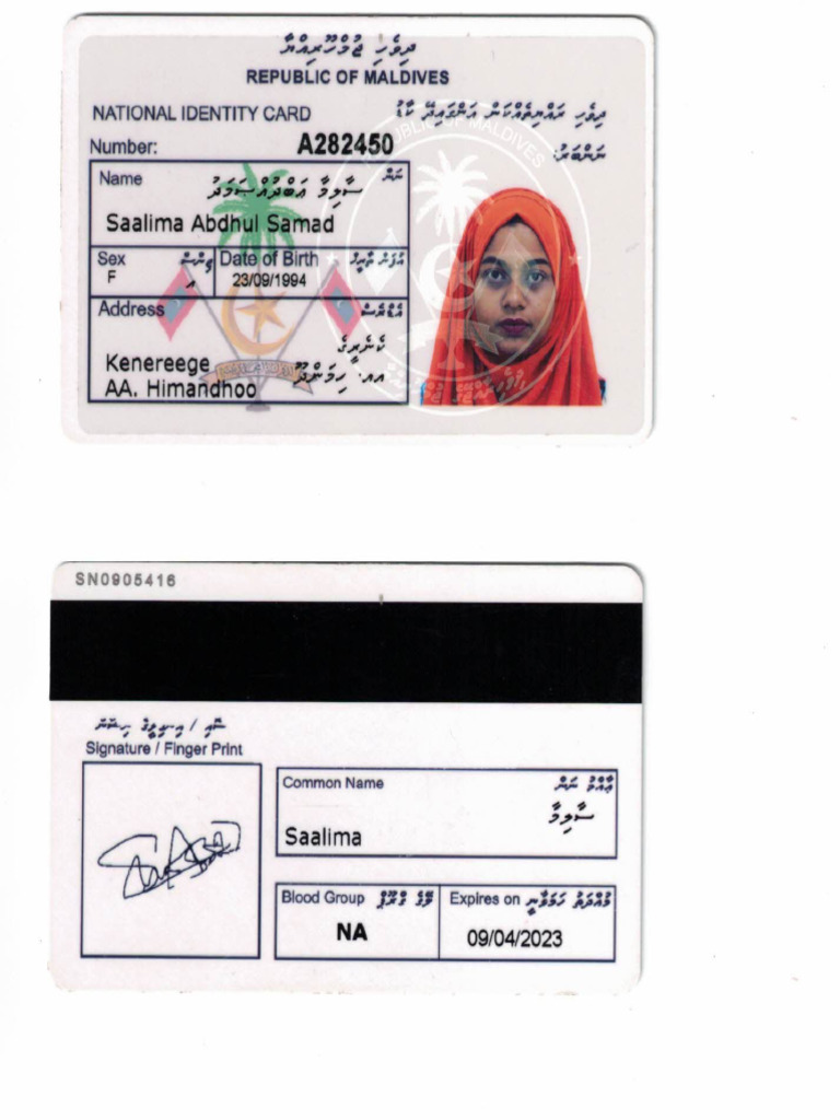 Id Card Saalima | PDF