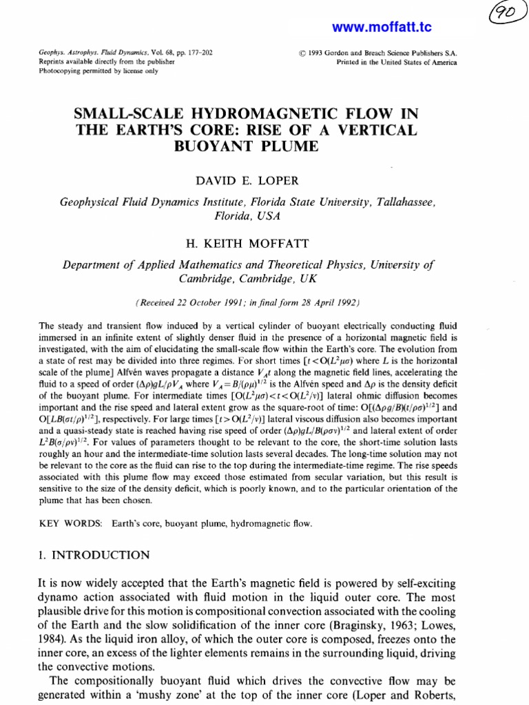 David E. Loper and H.K. Moffatt - Small-Scale Hydromagnetic Flow in The ...
