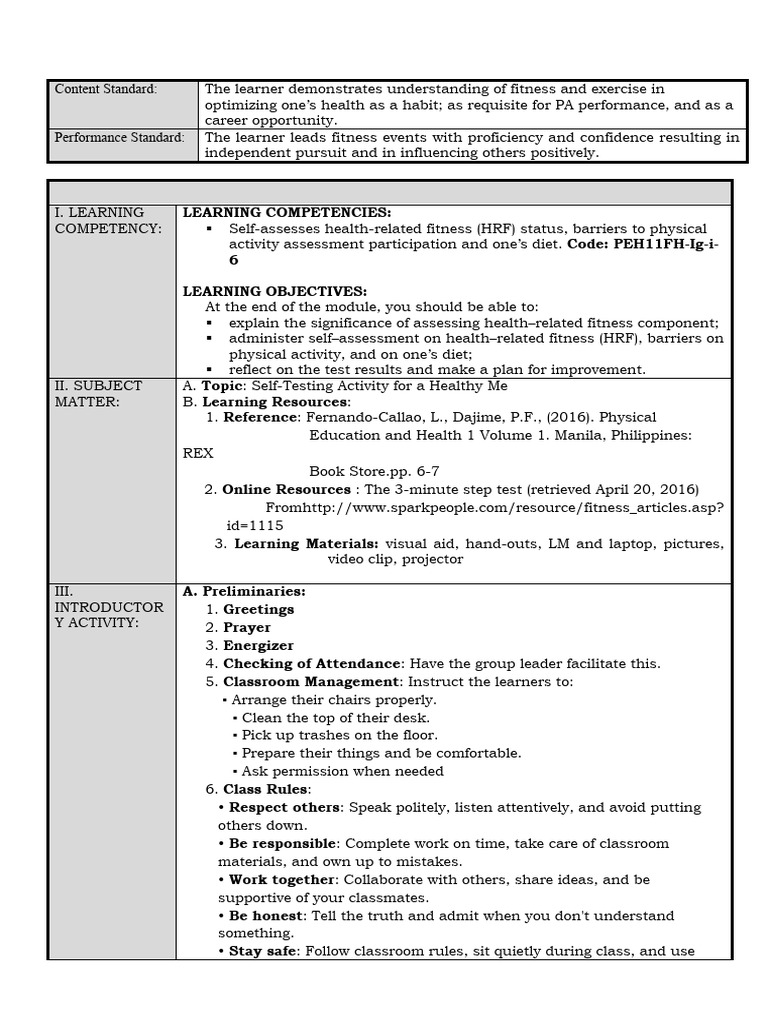 Q1-W1 HOPE 1 | Download Free PDF | Body Mass Index | Heart Rate