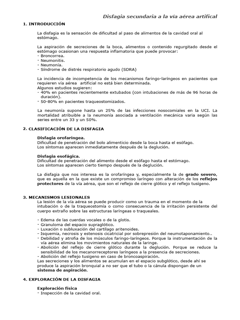 Disfagia | PDF | Tos | Laringe
