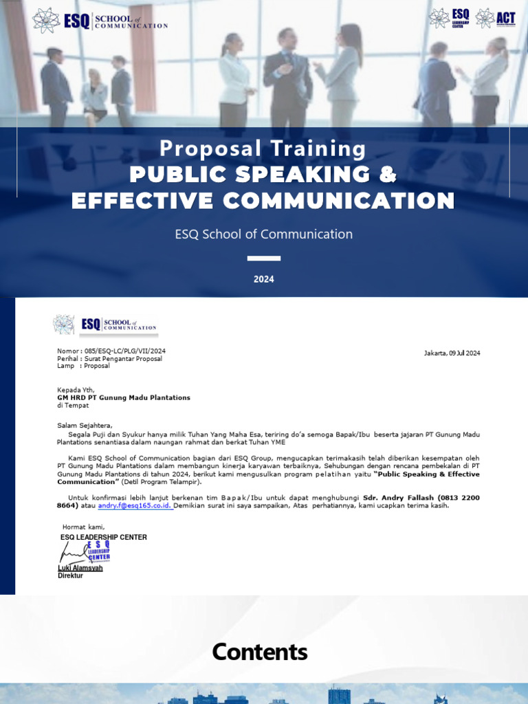 ESQ - P.Speaking & Kom Efektif Proposal-Send | PDF