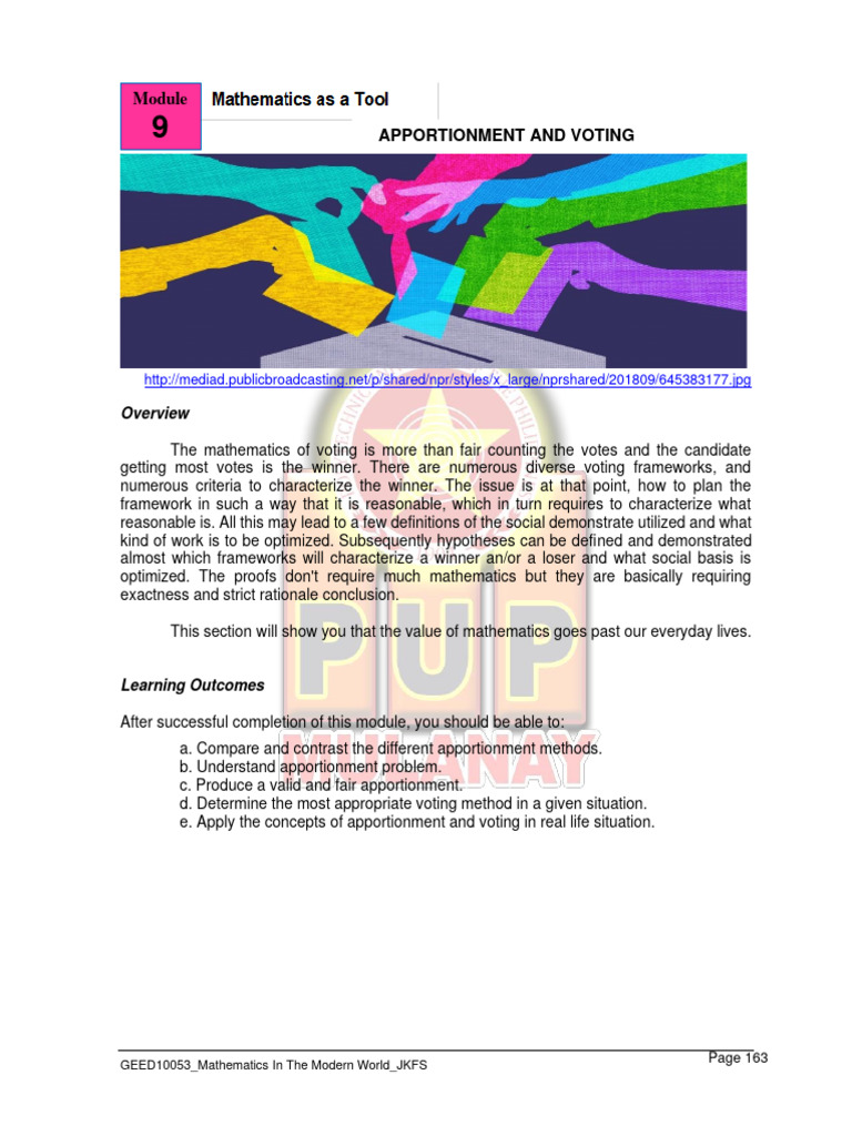 Understanding Hamilton's Method in Apportionment | PDF | Voting | Group Decision Making