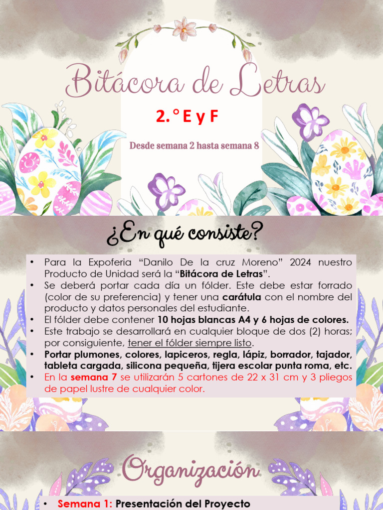 Bitácora de Letras: Desde Semana 2 Hasta Semana 8 | PDF | Hogar ...