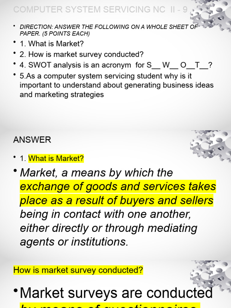 Market and Environment Lessons | PDF