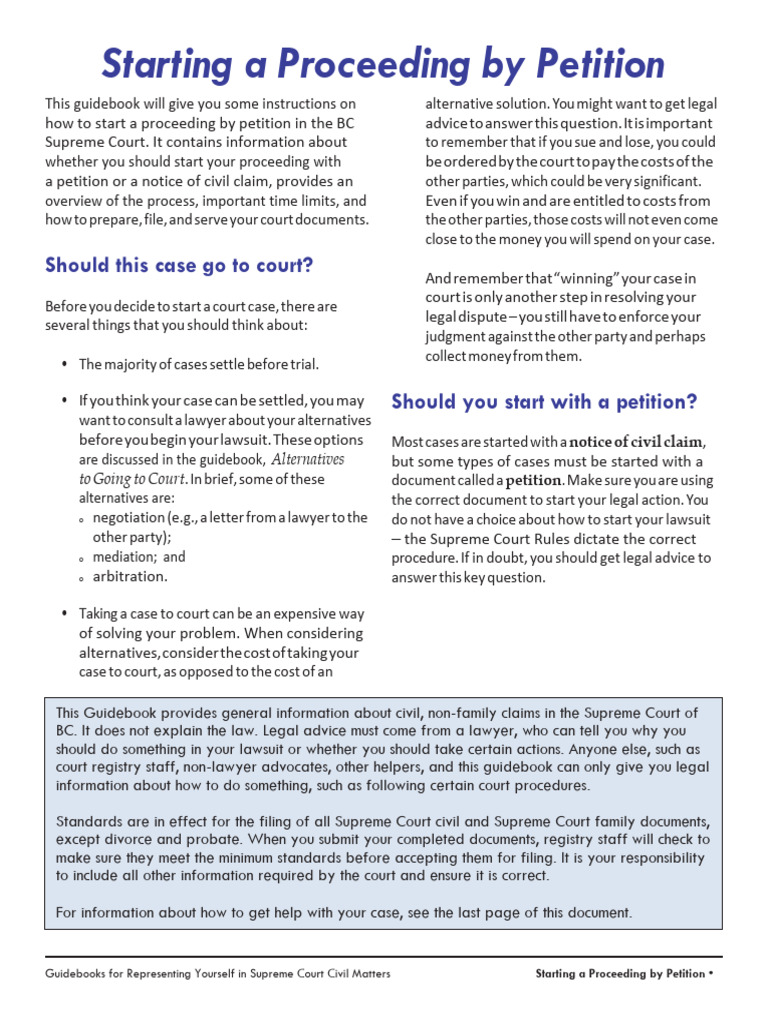 Starting A Proceeding by Petition | PDF | Lawsuit | Affidavit