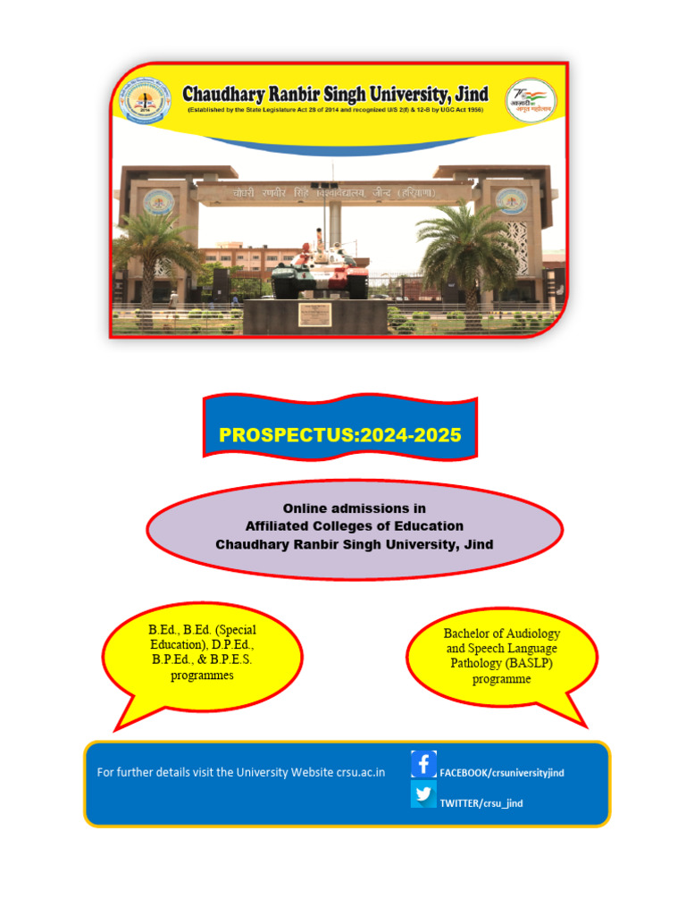 CRSU Admission Prospectus 2024-25 | PDF | Libraries | University