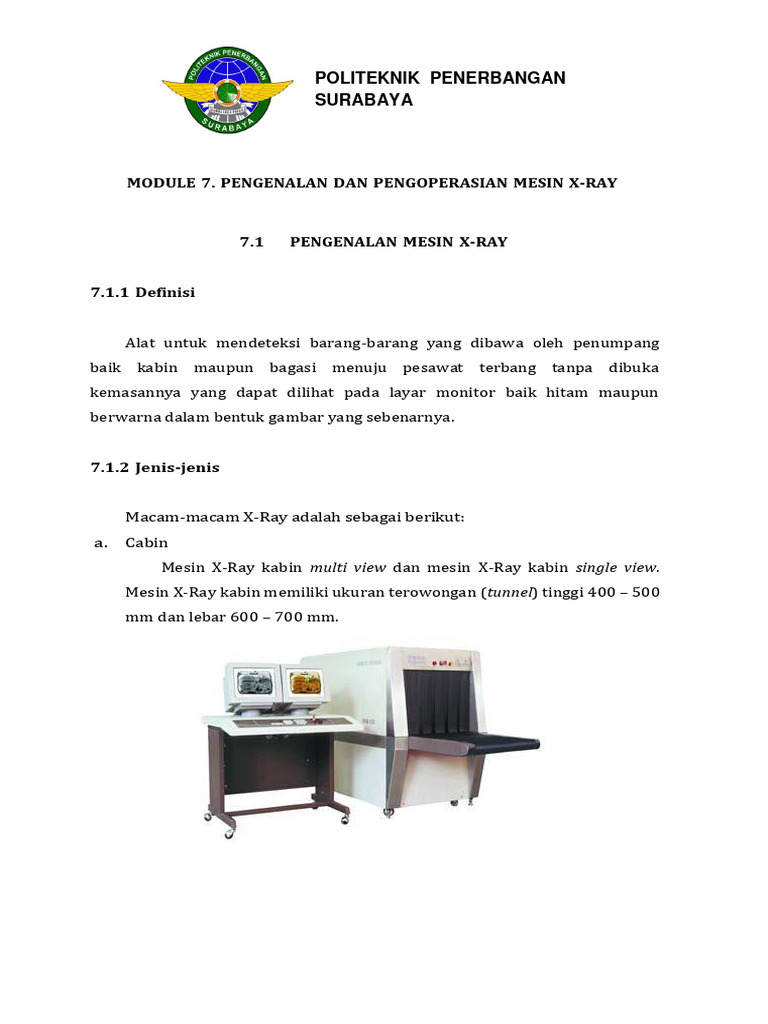 7 MODULE - Pengenalan Dan Pengoperasian Mesin X-Ray FIX | PDF
