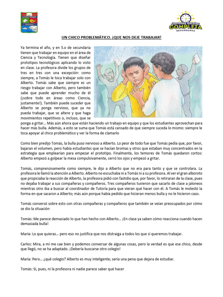 FICHA 5to UN CHICO PROBLEMATICO | PDF