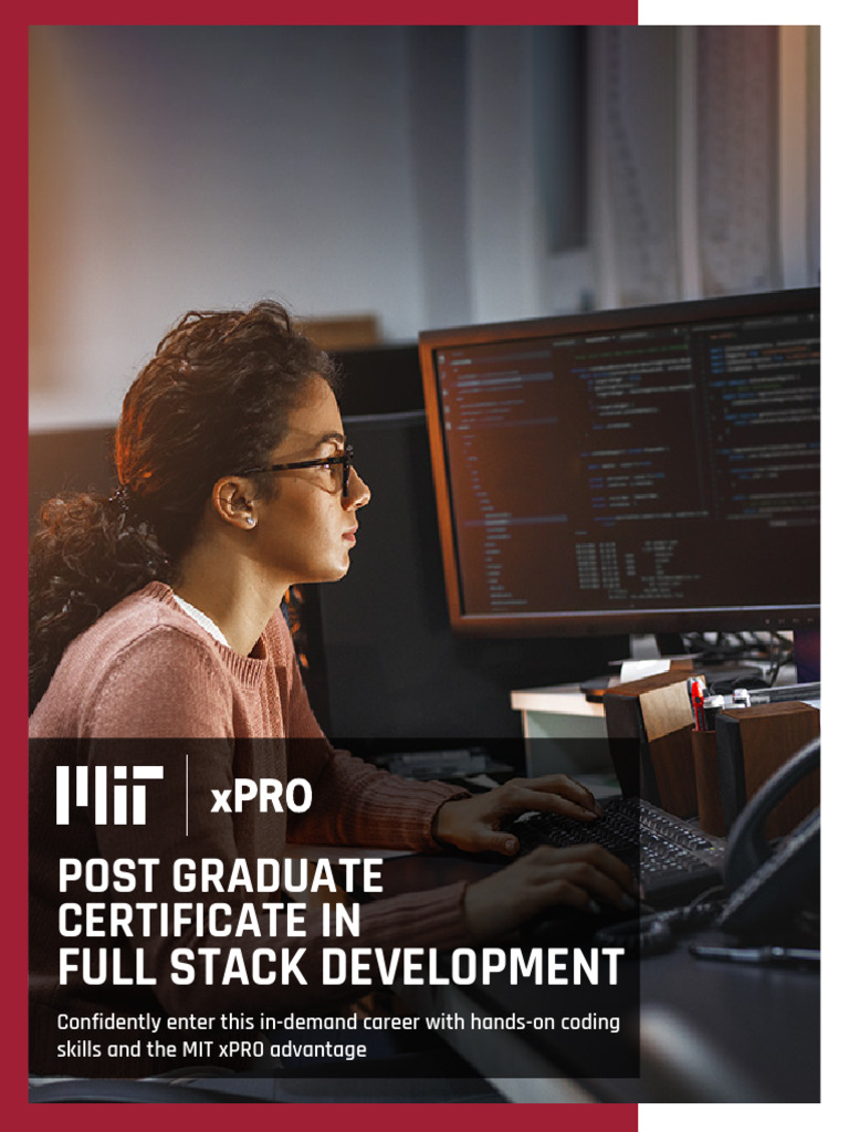 Brochure Mit Xpro Post Graduate Certificate In Full Stack Development 050122 Pdf 