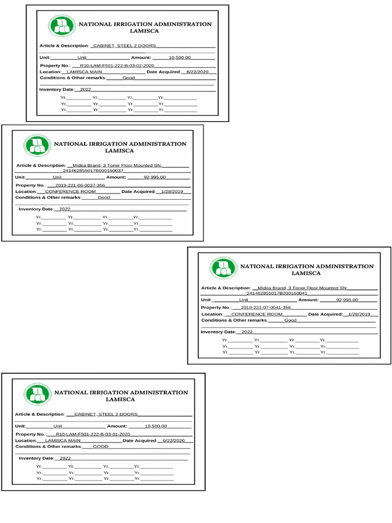 Inventory Tagging 2 | PDF