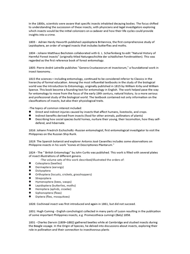 Timeline Compile G2 | PDF | Insects | Entomology