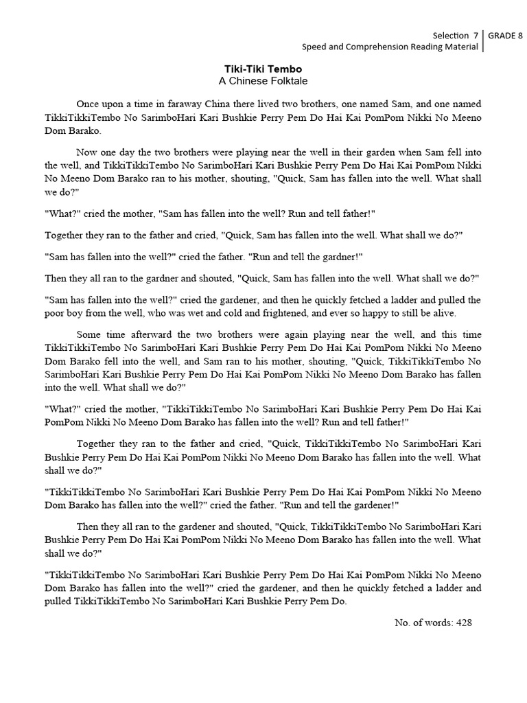 7 Tiki Tiki Tembo | PDF | Japanese Language | Tea