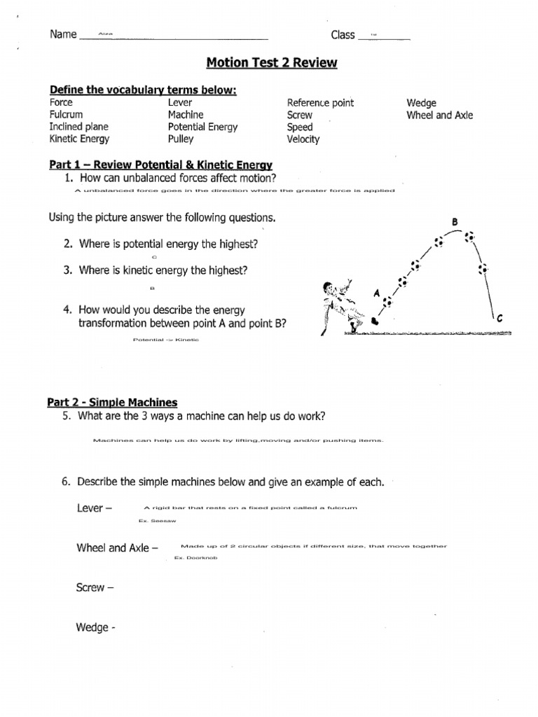Force and Motion Part 2 Review | PDF