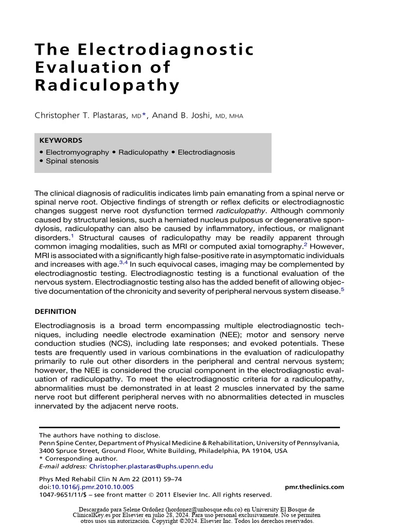 Edx in Radiculopathy | PDF | Electromyography | Peripheral Neuropathy