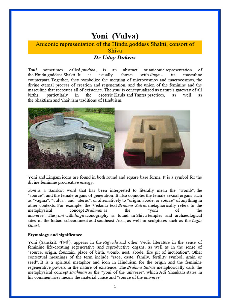 Yoni Vulva | PDF | Indian Religions | Gender And Hinduism