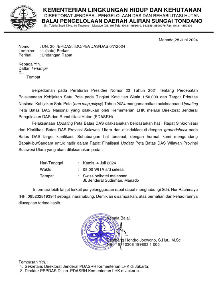 UN. Rapat Pembahsan Finalisasi Peta Batas DAS | PDF