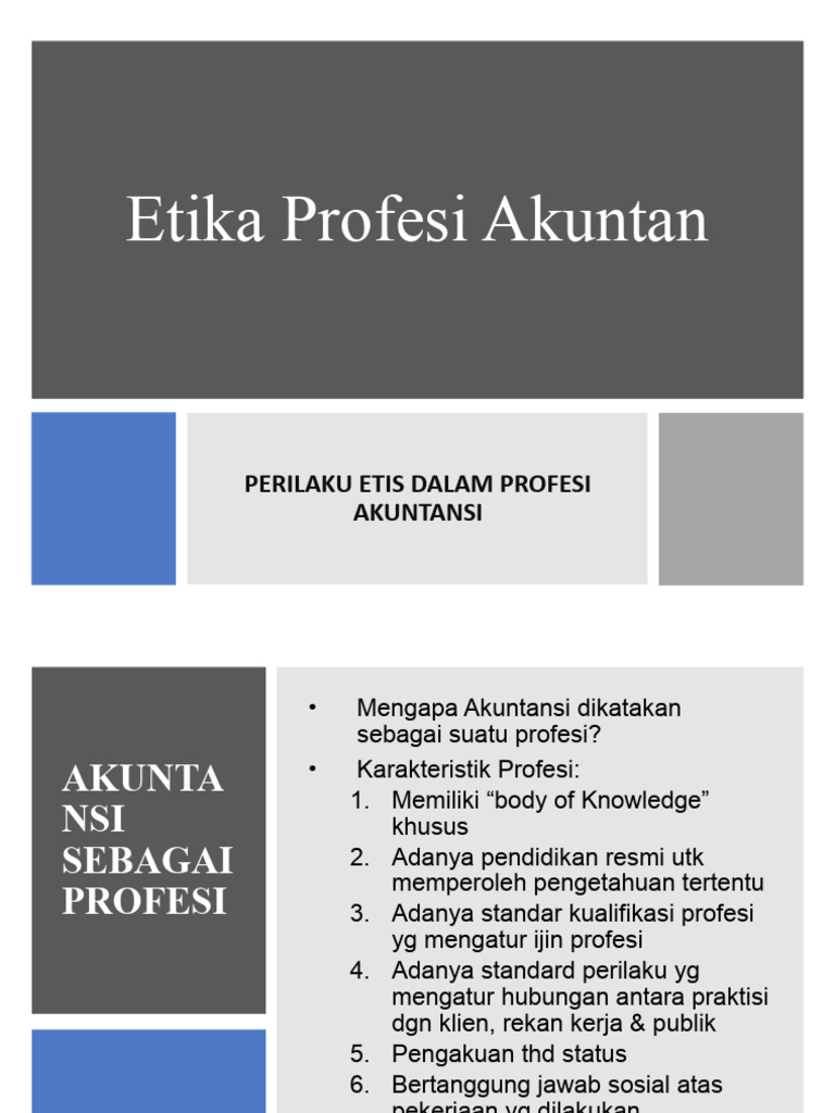 Etika dalam Profesi Akuntan Indonesia | PDF