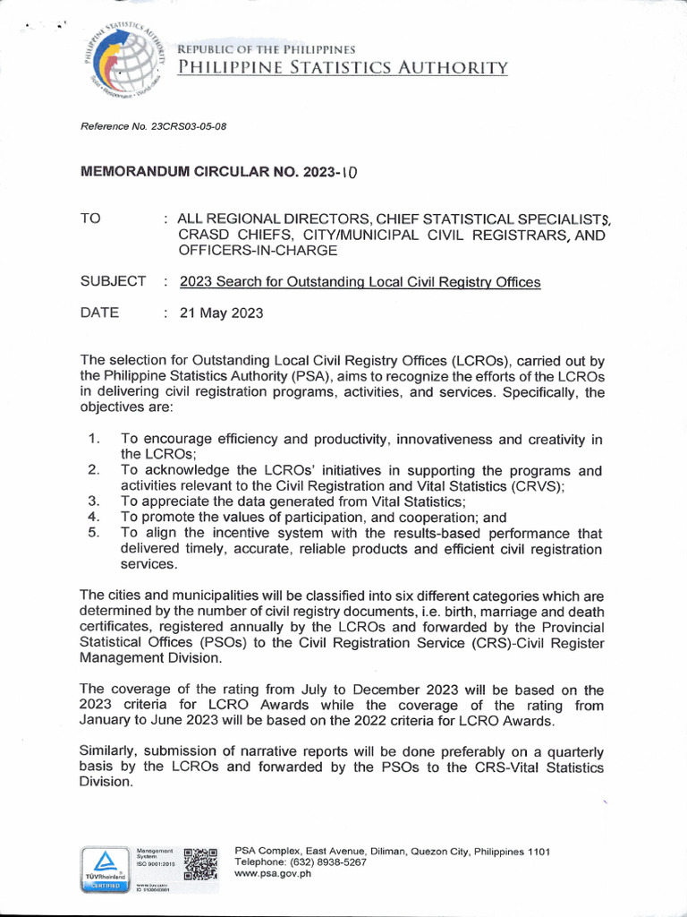 Psa MC No. 2023-10 | PDF