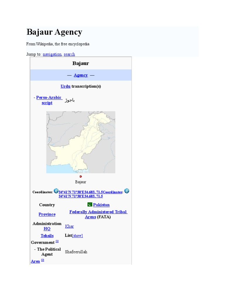 Overview of Bajaur Agency History | PDF | History