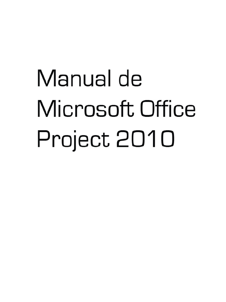 Manual MS Project | PDF | Gestión de proyectos | Ventana (informática)