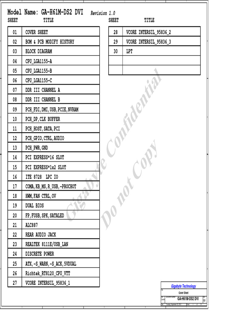 Ga-h61m-Ds2 Dvi Rev. 1.0 | PDF | Computer Hardware | Computer Engineering
