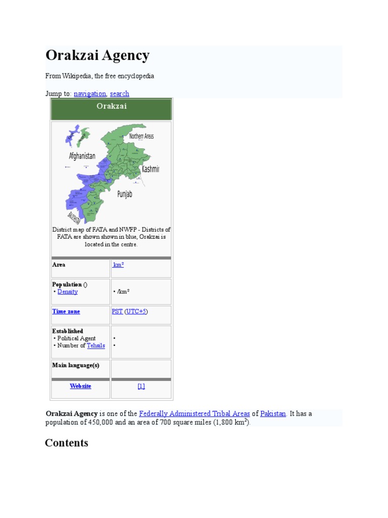 Orakzai Agency | PDF | Earth Sciences | Physical Geography