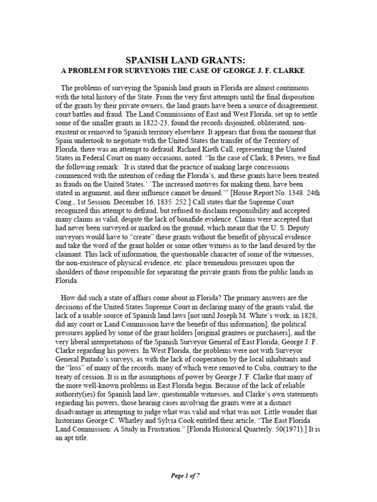 Florida - Spanish Land Grants | PDF