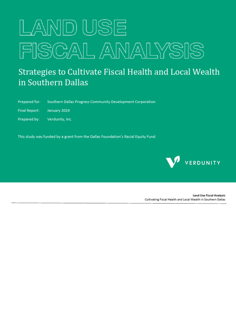 Fiscal Health Strategies for Southern Dallas | PDF | Taxes | Infrastructure