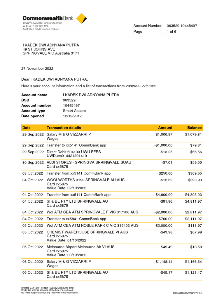 Transaction Summary | PDF | Overdraft | Debit Card