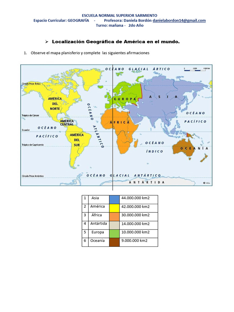 Geografía de América: Localización y Características | PDF | Américas ...