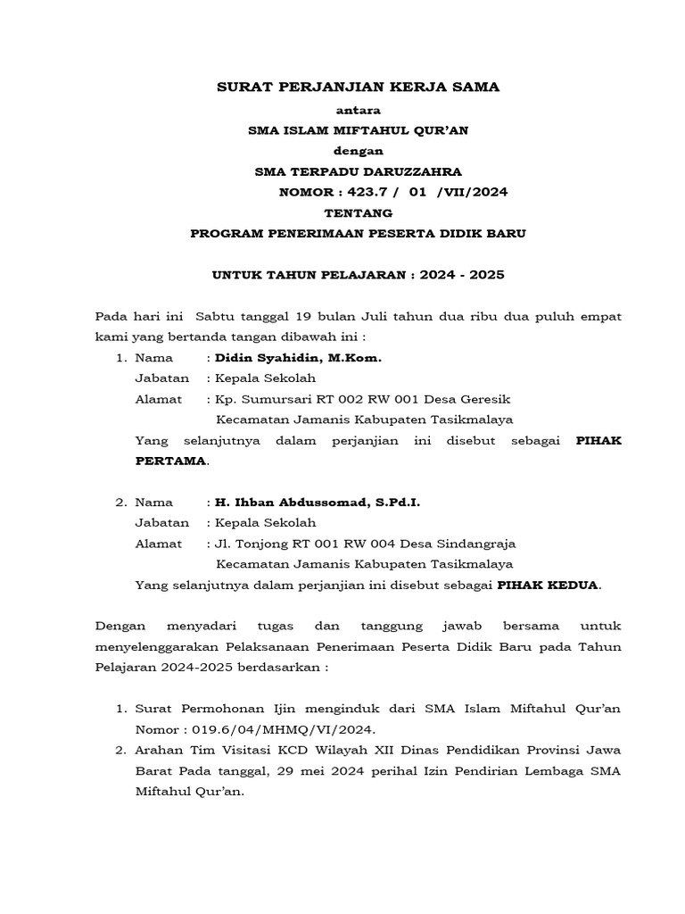Mou Sekolah Induk SMA | PDF | Karier & Perkembangan | Pengelolaan Keuangan & Uang