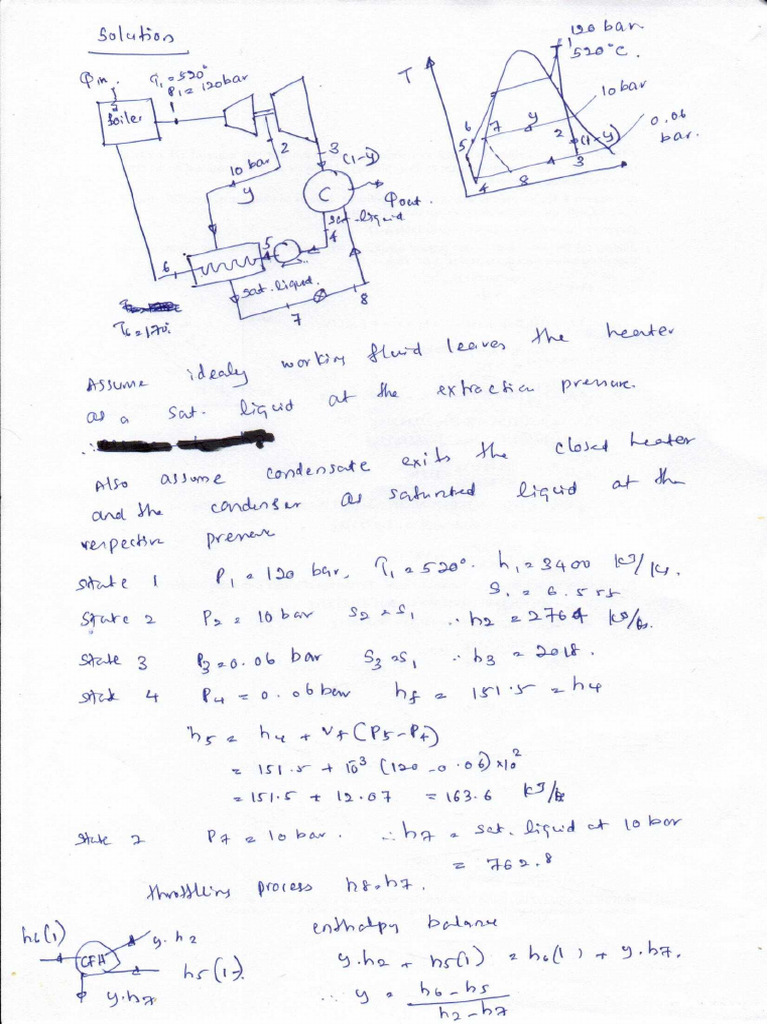 Solution To Example DS1-Closed Feed Water Heater | PDF