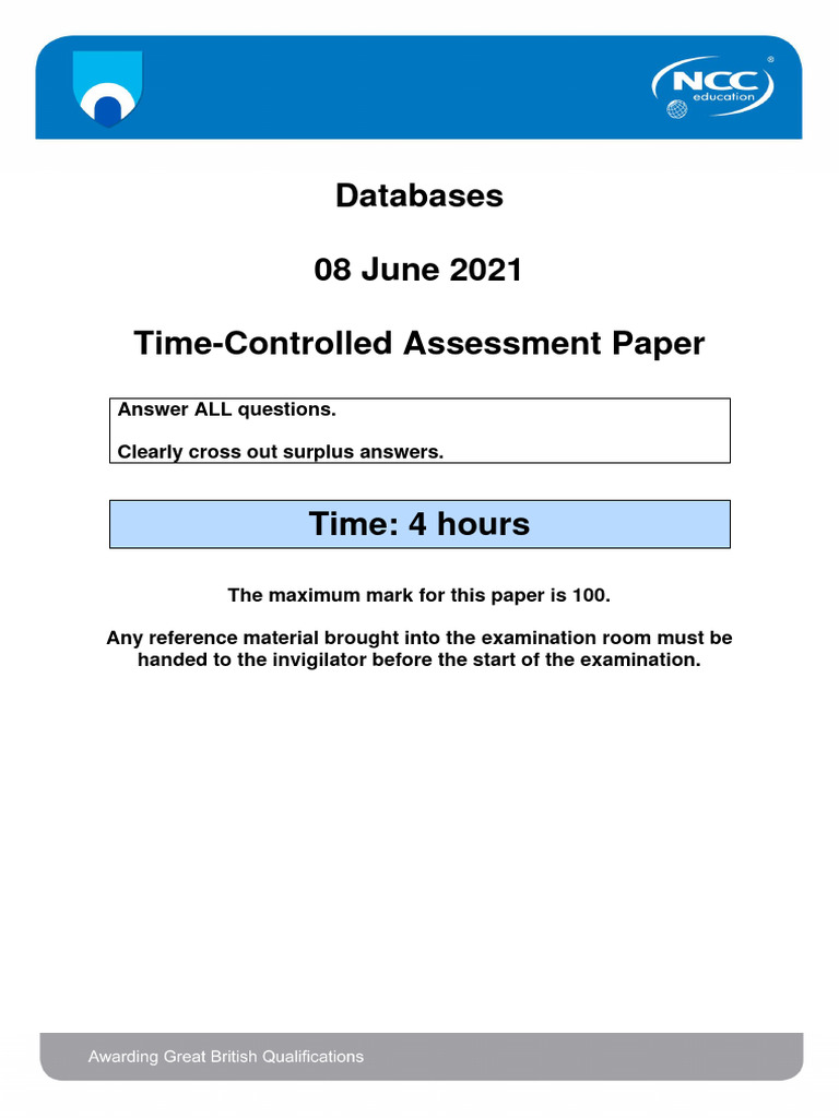 Dbas QP Summer 2021 Final | PDF | Databases | Database Transaction