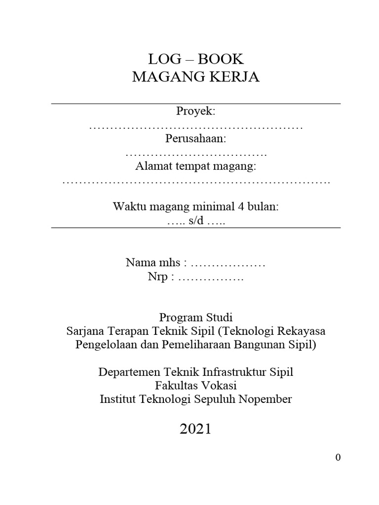 Template Magang - Log Book | PDF