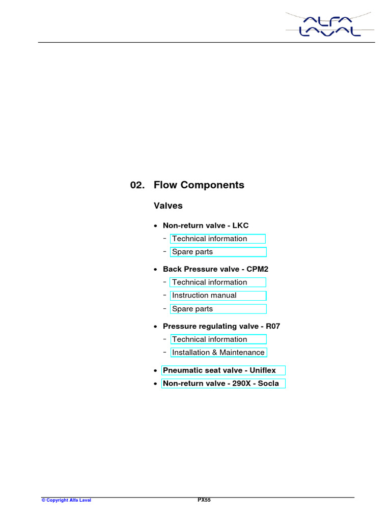 PX 55 Flow Component - Valve | PDF | Valve | Mechanical Engineering