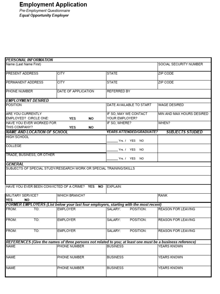 Smoothie King Job Application | PDF | Employment | Labor