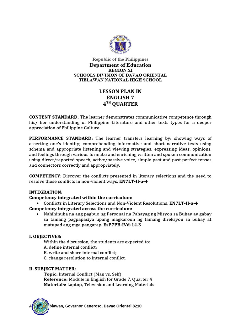 Lesson Plan. Quarter 4 | PDF | Curriculum | Lesson Plan