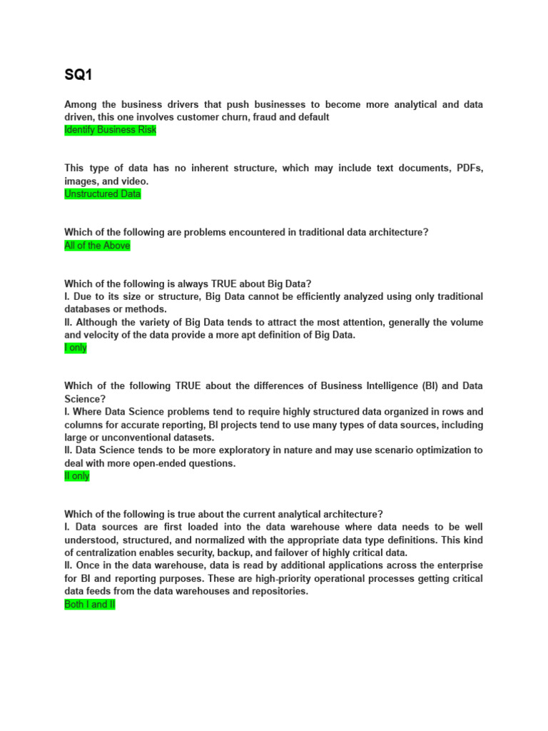 Data Science SQ Answers | PDF | Regression Analysis | Logistic Regression