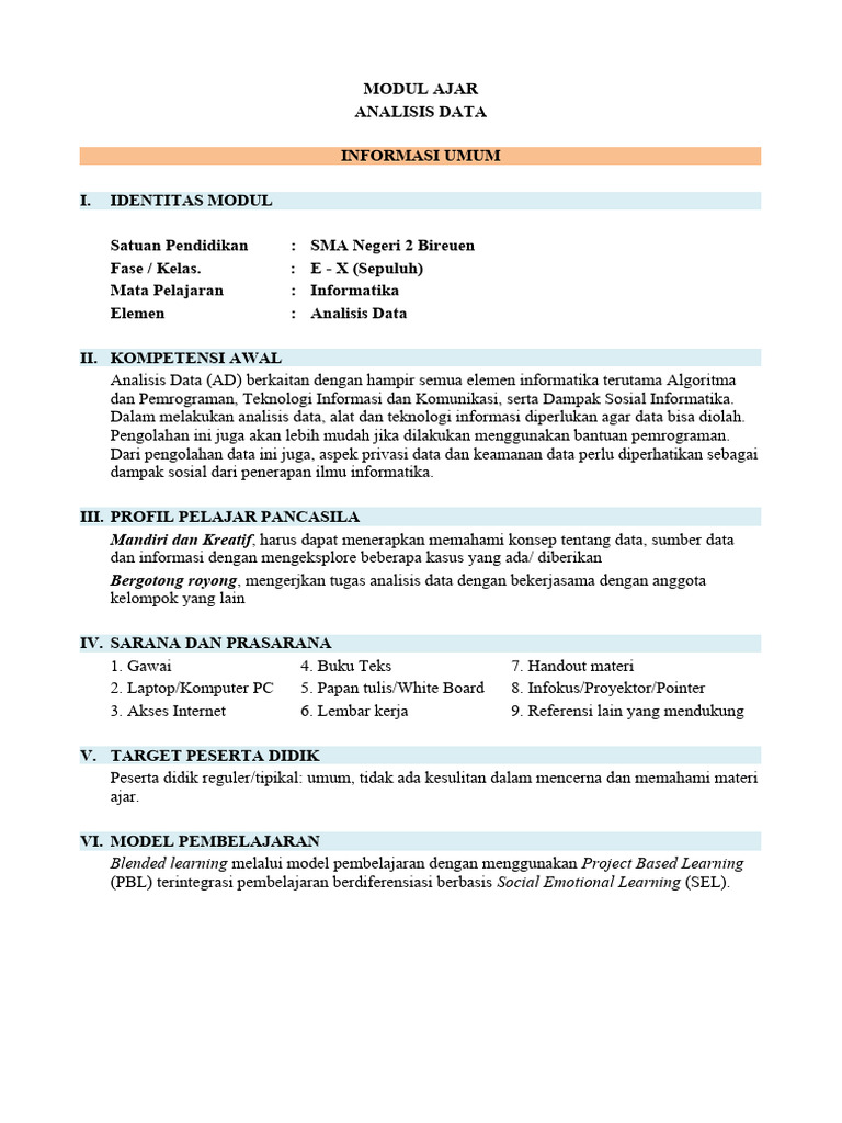 Informatika - Analisis Data | PDF